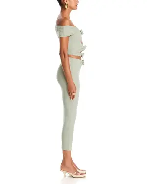 MAYGEL CORONEL Ruched Cutout Set - Sage