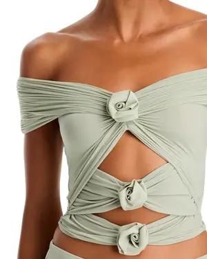 MAYGEL CORONEL Ruched Cutout Set - Sage
