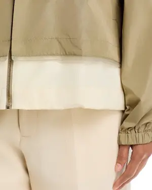 Fabiana Filippi Taffeta Bomber Jacket With Layered Hem