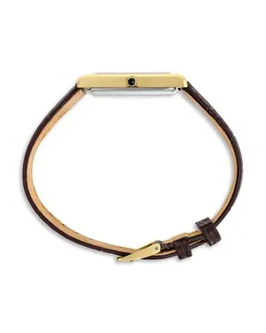 SEIKO Rectangular Essentials Quartz Watch With Leather Strap