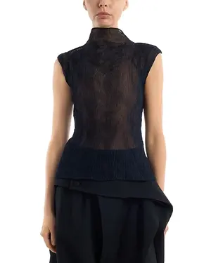 Issey Miyake Chiffon Twist 1 Top - Dark Navy