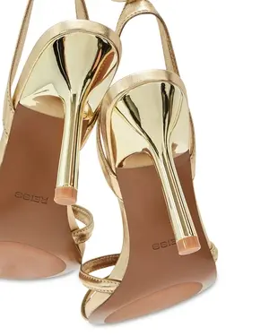 REISS Metallic Leather Stiletto Sandals