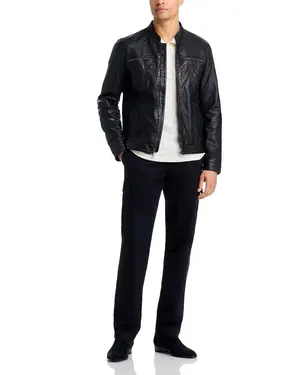 John Varvatos Kurt Zip Leather Jacket