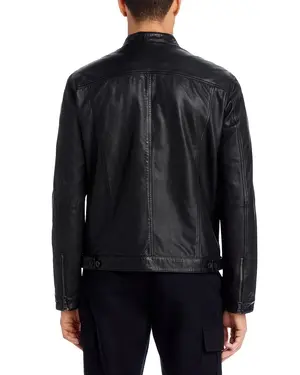John Varvatos Kurt Zip Leather Jacket