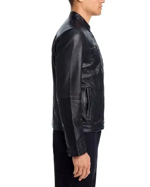 John Varvatos Kurt Zip Leather Jacket