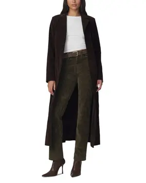 Joe's Jeans Faux Suede Long Coat - Dark Chocolate