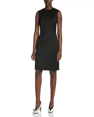 Alexander McQueen Sleeveless Wool Sheath Dress - Black