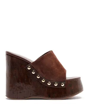 Schutz Suede Studded Platform Sandals