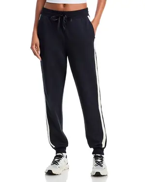 Aqua Athletic Varsity Drawstring Waist Joggers Exclusive - Black/white