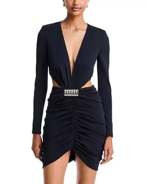 Bcbgmaxazria Nicolette Cutout Ruched Mini Dress