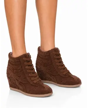 Ash Boradia Lace Up Wedge Sneakers - Chestnut