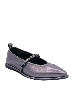 Ash Bella Studded Mary Jane Flats - Gun