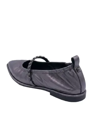 Ash Bella Studded Mary Jane Flats - Gun