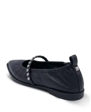 Ash Bella Studded Mary Jane Flats - Black