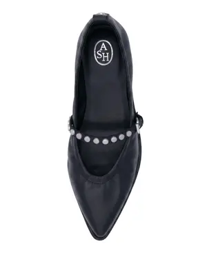 Ash Bella Studded Mary Jane Flats - Black