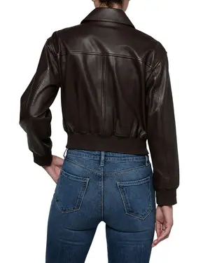 L'Agence Clotilde Leather Bomber Jacket