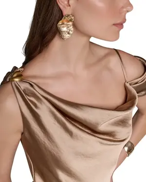 Donna Karan New York Asymmetrical Cowl Neck Gown