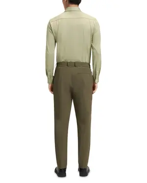 BOSS Roan Kent Collar Slim Fit Shirt - Beige