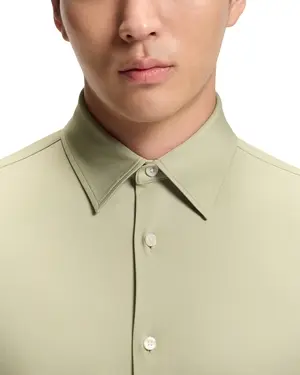 BOSS Roan Kent Collar Slim Fit Shirt - Beige