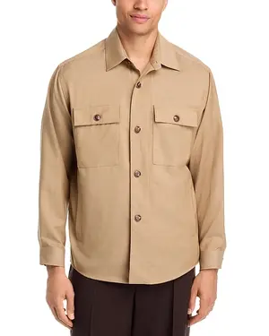 BOSS Carper Wool Button Overshirt - Medium Beige