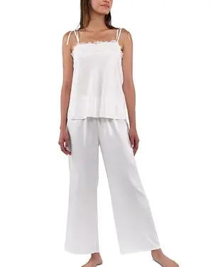 Flora Nikrooz Celeste Luxe Satin Pajama Set - Ivory