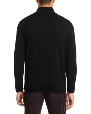 BOSS Liopedro Wool & Cotton Zip Sweater - Black