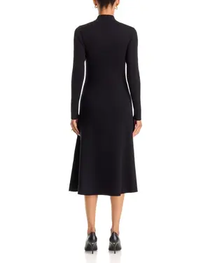 Elie Tahari Adhara Ribbed Sweater Dress With Button Detail