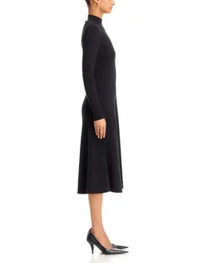 Elie Tahari Adhara Ribbed Sweater Dress With Button Detail