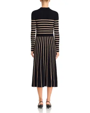 Elie Tahari Elodie" Ribbed Knit Sweater Dress - Noir/vicun
