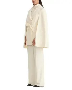 Mackage Susie Belted Wool Cape Coat - Cream