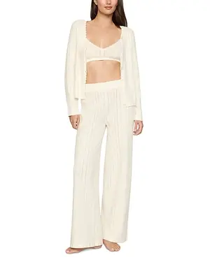 Eberjey Pointelle Knit Cardigan - Ivory