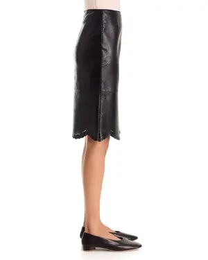 Lafayette 148 New York Laser Cut Leather Pencil Skirt