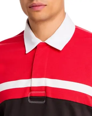 Rag & Bone Classic Cotton Stripe Rugby Shirt - Red Multi