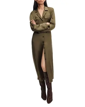 Rag & Bone Sonny Silk Shirt Dress - Army