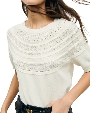 Gerard Darel Roberte Cotton Pointelle Sweater