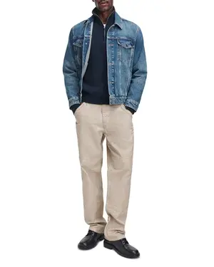 Rag & Bone Danton Quarter Zip Cotton Sweater - Navy