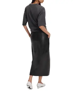 Rag & Bone Bessie Leather Midi Skirt