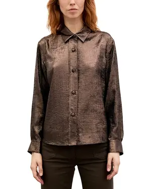 Gerard Darel Loyce Metallic Textured Blouse