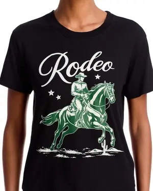 Aqua Olivia Rodeo Horse Cotton Tee Exclusive