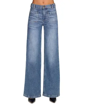 Ramy Brook Cleo Mid Rise Wide Leg Jeans