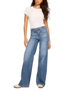 Ramy Brook Cleo Mid Rise Wide Leg Jeans