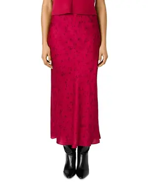 French Connection Oona Satin Maxi Skirt - Rose Boudoir