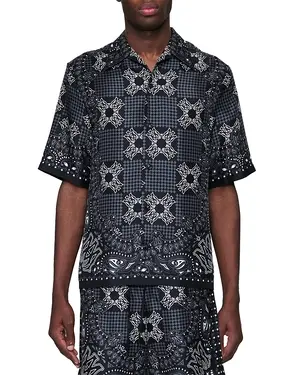 Amiri Check Pattern Silk Camp Shirt
