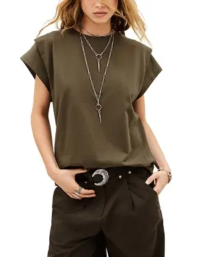 Ba&sh Pio Shoulder Pad Top - Mocha