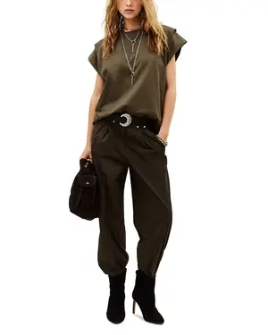 Ba&sh Pio Shoulder Pad Top - Mocha