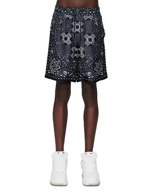 Amiri Check Pattern 7 Drawstring Shorts - Black