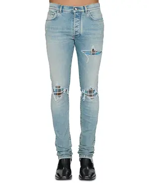 Amiri Flannel Patch Skinny Fit Jeans
