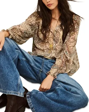 Ba&sh Cleo Printed Shirt - Blue