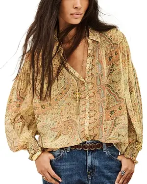 Ba&sh Cleo Printed Shirt Yellow