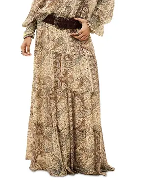 Ba&sh Cali Printed Maxi Skirt - Blue